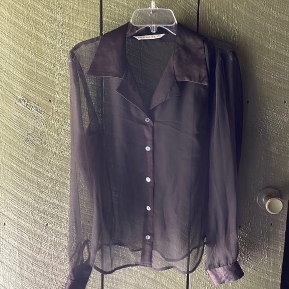 jonathan martin | Tops | Jonathan Martin Black Sheer Blouse | Poshmark
